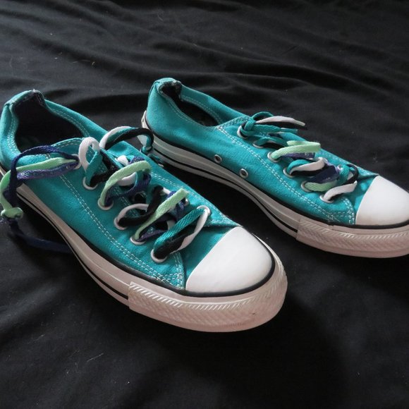 Converse | Shoes | Converse Teal Double Lace Shoes | Poshmark